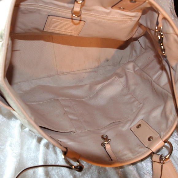 Coach | Bags | Coach Metallic Tote Handbag Shoulder Tote Gold 26 | Poshmark